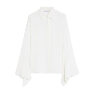 Max Mara Seiden Charmeuse Feminine Bluse - - Blouses & Shirts - Damen - Wei&szlig; - S