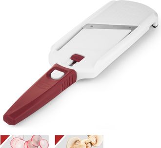 Börner Multi Slicer Gemüseschneider - Gemüsehobel für Scheiben in 2 Schnittstärken - Vegetable Slicer für Obst & Gemüse - Kompakter Mini Küchenhobel - Farbe: