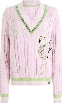 Philipp Plein Femme, Pulls, Rose, Taille: 40 FR V-Neck Pullover Tennis Club