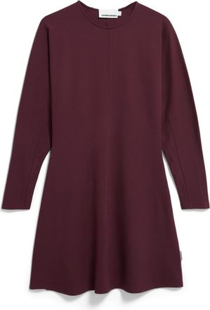 Armedangels Damen Jerseykleid aus LENZING ECOVERO Viskose Mix CALINAA Slim Fit Dark Cranberry