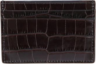 Tom Ford Homme, Accessoires, Brun, Taille: ONE Size Porte-cartes de crédit classique Ligne Exotique Croco Imprimé Brillant