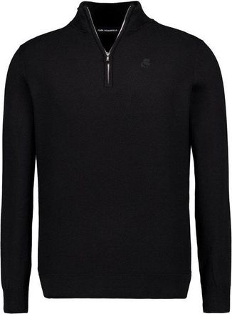 Karl Lagerfeld Herren Troyer schwarz Baumwolle unifarben