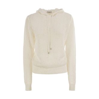 PESERICO Femme, Sweatshirts et sweats &agrave; capuche, Blanc, Taille: 42 FR Pull &agrave; Capuche