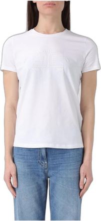 Elisabetta Franchi Jersey T-Shirt Mit gesticktem Logo - - Tops - Damen - Wei&szlig; - L