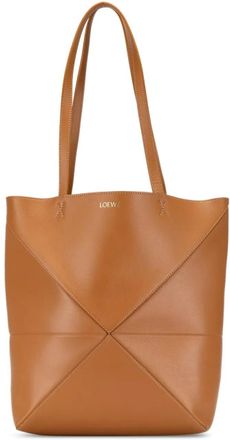 Loewe Shopper - Medium Shiny Calfskin Puzzle Fold Tote - Gr. unisize - in Braun - f&uuml;r Damen