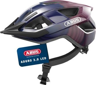 ABUS Fahrradhelm Aduro 3.0 LED - Sportiver City-Helm in stilvollem Design für alltägliche und sportliche Touren - mit Rücklicht - für Damen und Herren - Gr