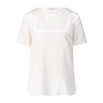 Max Mara Seiden-T-Shirt mit zeitloser Eleganz - - Tops - Damen - Wei&szlig; - XS