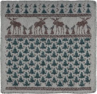 Öjbro Vantfabrik Skogen gewebte Sitzkissen Sitzunterlage Wolle faltbar 43x43 cm Sitzmatte Schafwolle Folklore Sitzpolster Sitzauflage Indoor Outdoor Auto grau/braun/gr
