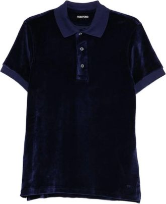 Tom Ford Homme, Tops, Bleu, Taille: XL Polo en tissu &eacute;ponge