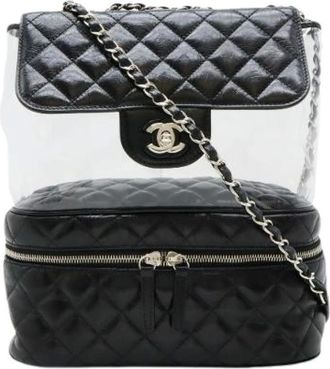 Chanel Sac bandouli&egrave;re Pre-owned en cuir/vinyle matelass&eacute; Coco Mark A57826 - Femme - Pre-owned - Noir - Taille: ONE Size