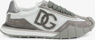 Dolce & Gabbana Nylon and suede sneakers with DG logo with rhinestones - DOLCE & GABBANA - gender_Woman