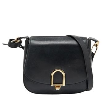 Michael Kors Sacoche &agrave; rabat selle Delfina Pre-owned - Femme - Pre-owned - Noir - Taille: ONE Size