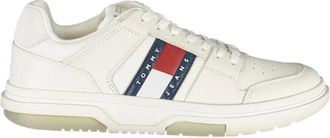 Tommy Hilfiger Homme, Chaussures, Blanc, Taille: 45 EU Baskets Homme en Cuir Blanc