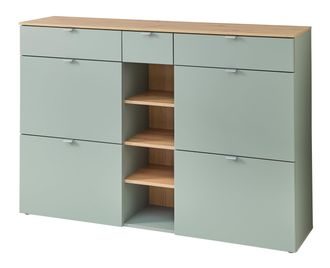 M&ouml;belando Schuhschrank >Bari< in Schilfgr&uuml;n matt, MDF, Spannplatte - 148x103x38cm (BxHxT)