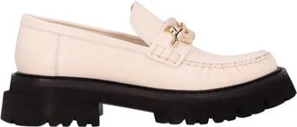 Ferragamo Femme, Chaussures, Blanc, Taille: 36 1/2 EU Mocassins Ingrid en Cuir
