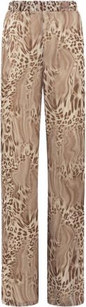 Blugirl Femme, Pantalons, Brun, Taille: 34 FR Pantalon Chiffon Imprim&eacute; Animalier