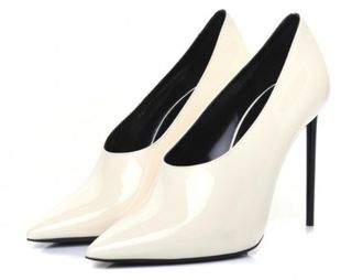 Saint Laurent Patent Leather Teddy High Vamp Pumps Size 38.5