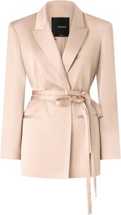 Pinko Rape Satin Jacket Ss26 - - Jackets - Damen - Beige - M