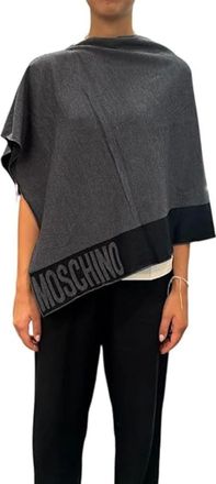 Moschino Femme, Vestes, Gris, Taille: ONE Size Jacquard Poncho