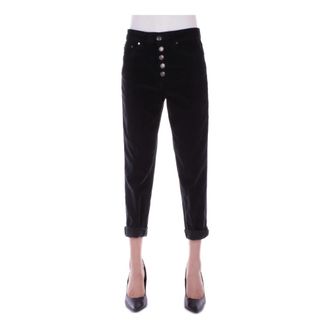 Dondup Schwarze Hose mit Seitenlogo - - Trousers - Damen - Schwarzk - W30