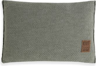 Knit Factory Jesse Zierkissen - Rechteckige Sofa Kissen - Urban Green - Gestrickter Dekokissen - Couchkissen - 60x40 cm - Kissenbezug mit Füllung und Bezug