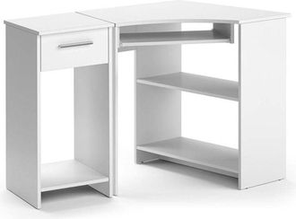 Vicco Eckschreibtisch Odin, Wei&szlig;, 83 x 76 cm Set mit PC-Schrank, Vicco
