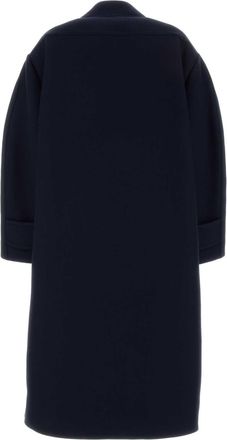 Balenciaga Double-Breasted Wool Coat - Navy
