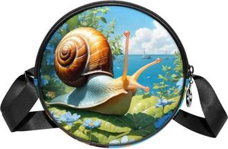 Generic Sac &agrave; bandouli&egrave;re rond pour femme, petit sac &agrave; bandouli&egrave;re avec fermeture &eacute;clair et bretelles r&eacute;glables style d&eacute;contract&eacute; pour femmes et filles