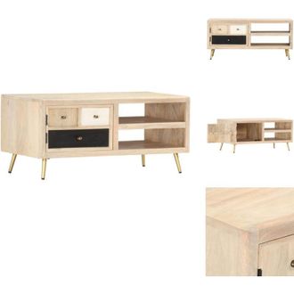 vidaXL Couchtisch 90&times;45&times;40 cm Massivholz Mango - Couchtisch - Mangoholz - Retro Stil - Wohnzimmer Dekoration - Sideboard