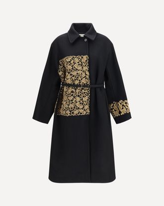 Dries Van Noten Alpaca and wool Coat with embroidery Female S