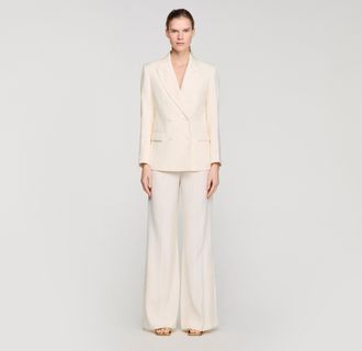 Sandro Veste de tailleur crois&eacute;e