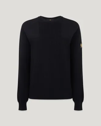 Belstaff Pull &Agrave; Col Ras-du-cou Commander Pour Homme Coton Bio Noir 2xl