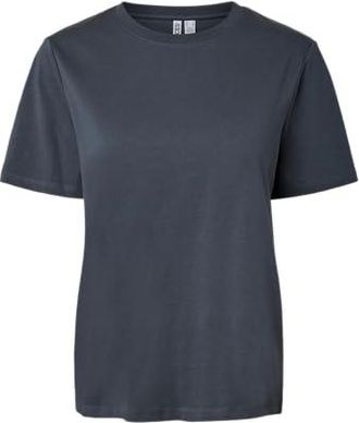 Pieces Pcria SS Solid Tee Noos BC T-Shirt pour Femme, Bleu Gris, XS