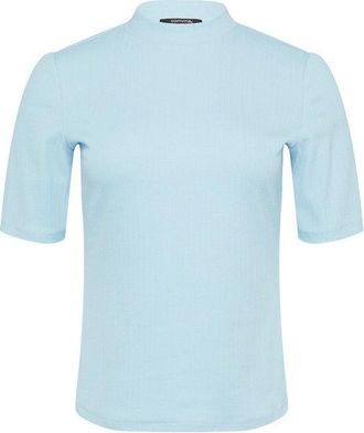 Comma Kurzarmshirt T-Shirt Geripptes T-Shirt im Slim Fit