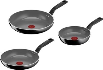 Lagostina Goccia Set mit 3 Pfannen 20/24/28 cm, Antihaft-Keramikbeschichtung, optimale Gleitfähigkeit, einfache Reinigung, umweltfreundlich, Thermo-Signal, sich