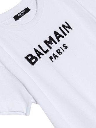 Balmain Logo-Embroidered Cotton Dress - White