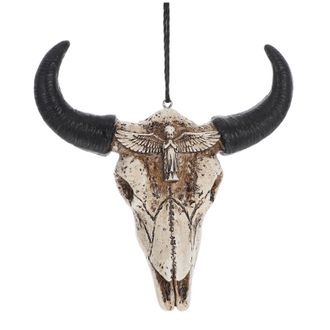 Cabilock Vintage Kuhhorn Anh&auml;nger Wandbehang Dekoration Kunstharz Tiersch&auml;del Wanddekoration Kuhsch&auml;del Ornament Kunstharz Tiersch&auml;del Wanddekoration F&uuml;r Schla