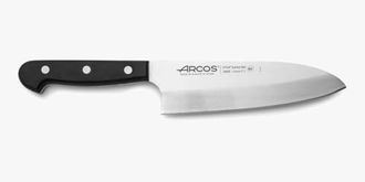 Arcos Couteau Deba Universel 7 - Acier Inoxydable NITRUM. Manche Noir POM Ergonomique et Antid&eacute;rapant. Id&eacute;al pour Usage Quotidien - S&eacute;rie Universelle