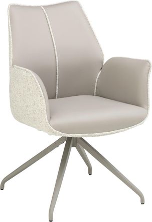 Livetastic Armlehnstuhl, Grau, Champagner, Metall, Textil, Drehkreuz, 61x82.5x61 cm, Sitzfl&auml;che 360&deg; drehbar, Esszimmer, St&uuml;hle, Esszimmerst&uuml;hle, Armlehnenst&uuml;hle