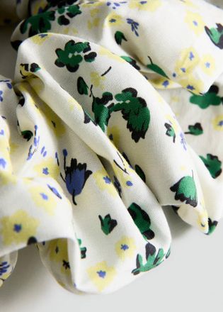 Mango Chouchou imprim&eacute; floral &eacute;cru - Femme - Taille unique - MANGO