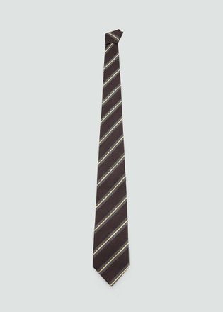 Mango Cravate rayures combin&eacute;es marron - Homme - Taille unique - MANGO MAN