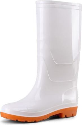 Pangolin Bottes de Pluie Imperm&eacute;ables Unisexe - PVC Antid&eacute;rapant, Confortables & R&eacute;sistantes - Bottes de Jardin, Travail, Agriculture, P&ecirc;che, Cuisine Blanc-C 4