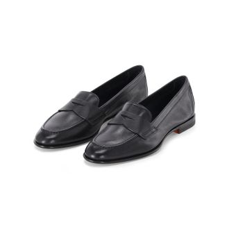 Santoni Low-Top Sneaker - Loafer aus Leder - Gr. 36 (EU) - in Schwarz - f&uuml;r Damen