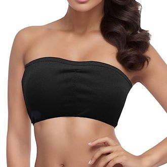 Generic Haut bandeau Y2K pour femme - Dos nu - Coupe ajust&eacute;e - Rembourr&eacute; - Amovible - Sans bretelles - Pour sortir - &Eacute;paules d&eacute;nud&eacute;es - Solide - &Eacute;paules d&eacute;nud