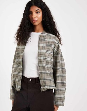 Asos Elegante Bomberjacke mit Karomuster-Bunt