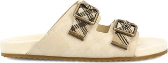 Burberry check-pattern buckle sandals - Nude