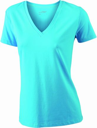 James & Nicholson Damen T-Shirt Stretch Vee XX-Large turquoise