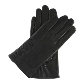 Kazar Gants Kazar en cuir noir avec pliss&eacute; d&eacute;coratif - Femme - Accessoires - Noir - Taille: L