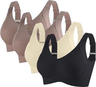 Generic Anneau fin sans dentelle, sous-v&ecirc;tements confortables et respirants, grande boucle, soutien-gorge f&eacute;minin, gilet profond, bralette, soutien-gorge sans