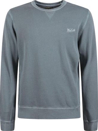 Woolrich Homme, Sweatshirts et sweats &agrave; capuche, Vert, Taille: M SweaT-shirt en Coton Bleu Col Rond